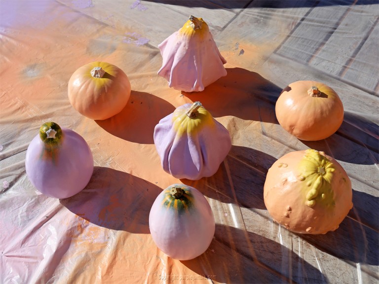 Déco festive avec des coloquintes pastel et doré {DIY} - Purple Jumble